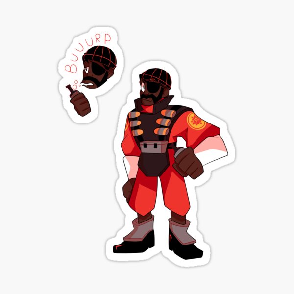 "Red Team Demoman Tf2" Sticker by GloomyBloomy | Redbubble