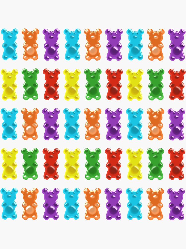 "Gummy Bear Candy Pattern" Sticker for Sale by PawsitiveMum | Redbubble