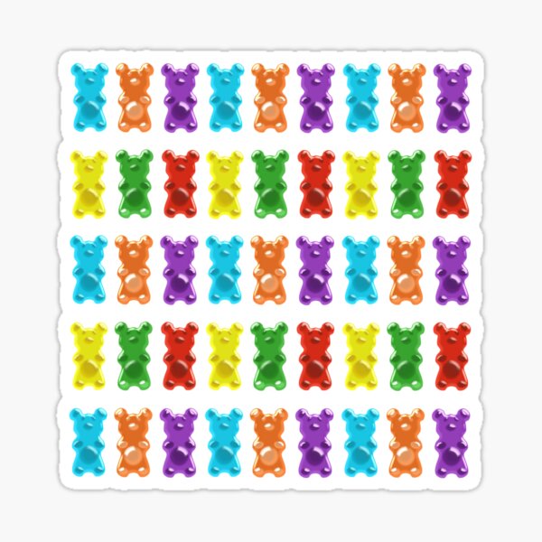 "Gummy Bear Candy Pattern" Sticker for Sale by PawsitiveMum | Redbubble
