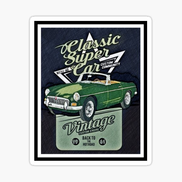 "Classic super car" Sticker by stevenpoulton | Redbubble