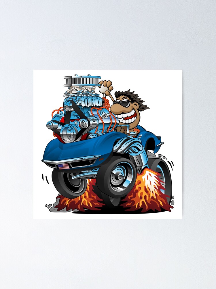 "1969 sportscar wheelie" Poster by shirtmate | Redbubble