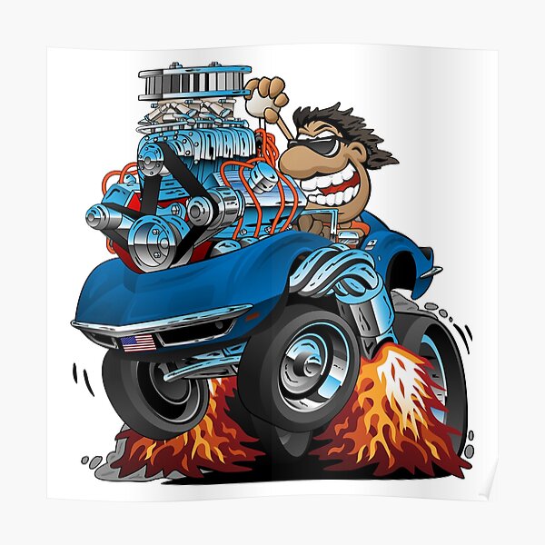 "1969 sportscar wheelie" Poster by shirtmate | Redbubble