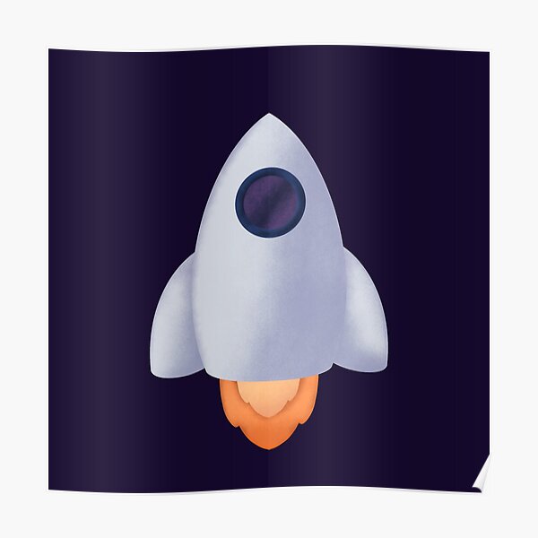 "Cute Lil' Rocket Ship " Poster for Sale by Beaus-Prints | Redbubble