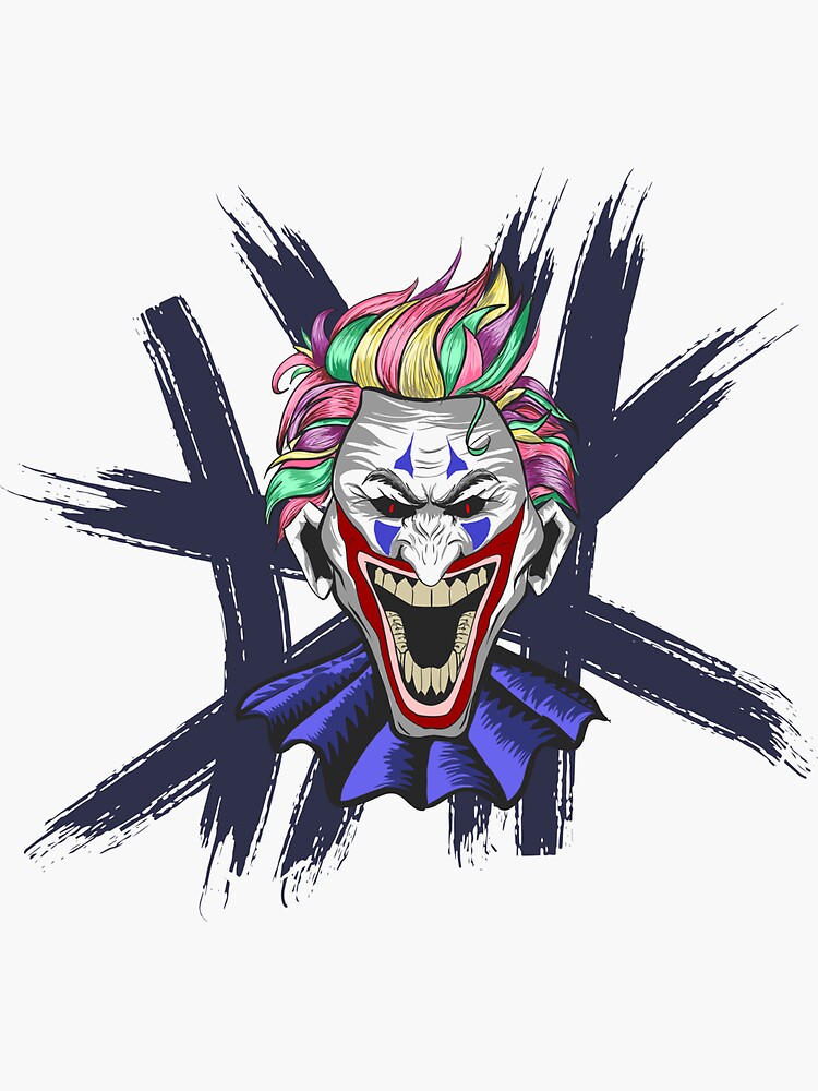 Pegatina «Cara de payaso joker riendo para halloween» de Rachidsolution ...