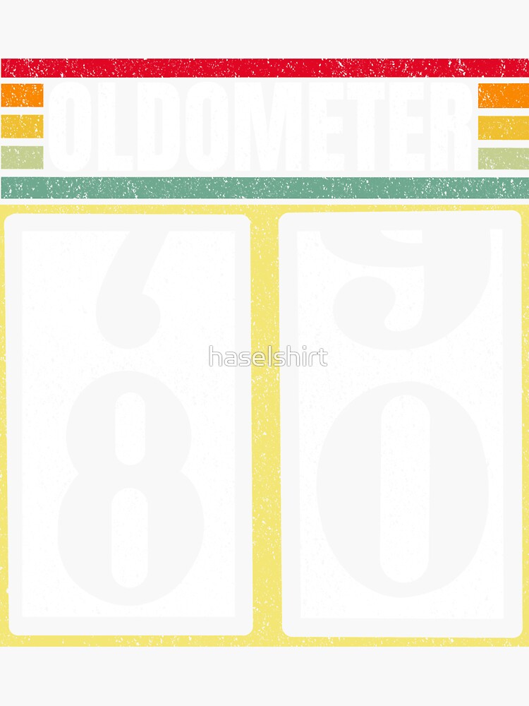 "Oldometer 79 80 Funny 80th Birthday Retro Age 80 Gift" Sticker for ...