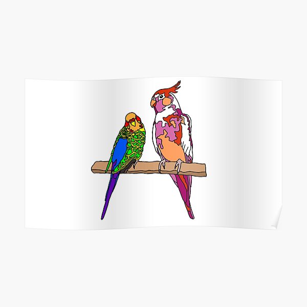 "LGBT+ Rainbow & Lesbian Pride Birds" Poster by AdoraBirdArt | Redbubble