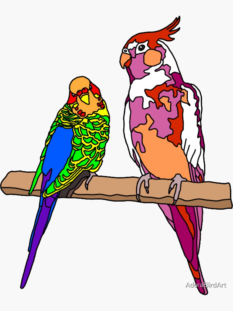 "LGBT+ Rainbow & Lesbian Pride Birds" Sticker for Sale by AdoraBirdArt ...