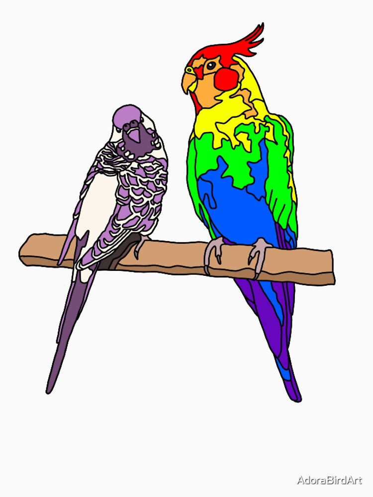 "Queer & LGBT+ Rainbow Pride Birds" T-shirt by AdoraBirdArt | Redbubble