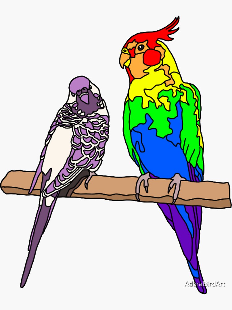 "Queer & LGBT+ Rainbow Pride Birds" Sticker for Sale by AdoraBirdArt ...