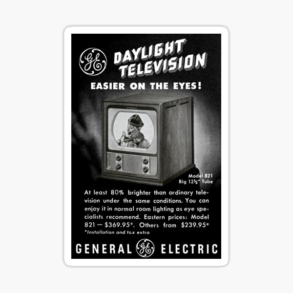 "TV SET - ADVERT" Sticker by ThrowbackAds | Redbubble