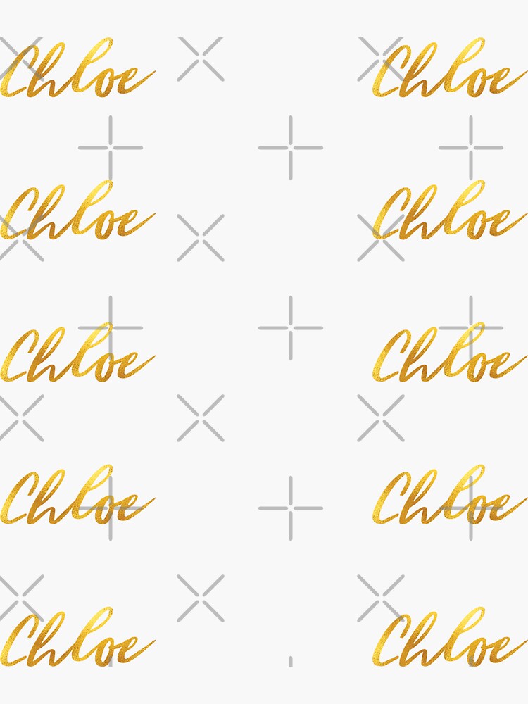 "Chloe Name Hand Lettering in Faux Gold Letters, Pack of 10" Sticker ...