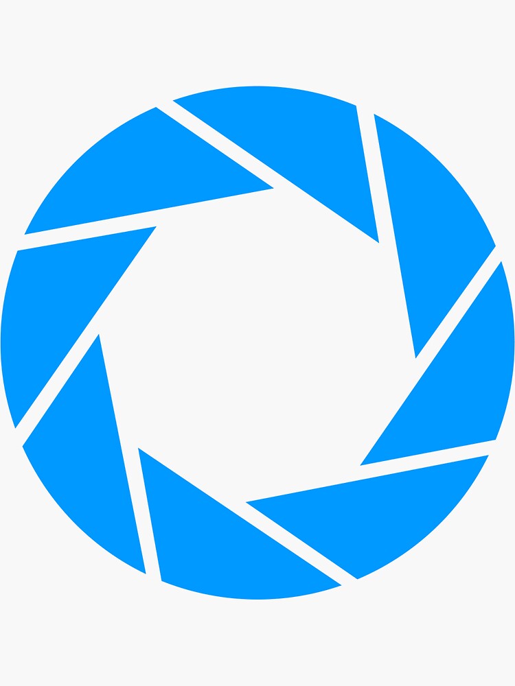 "Blue Aperture Science Logo" Sticker by CleverNation | Redbubble