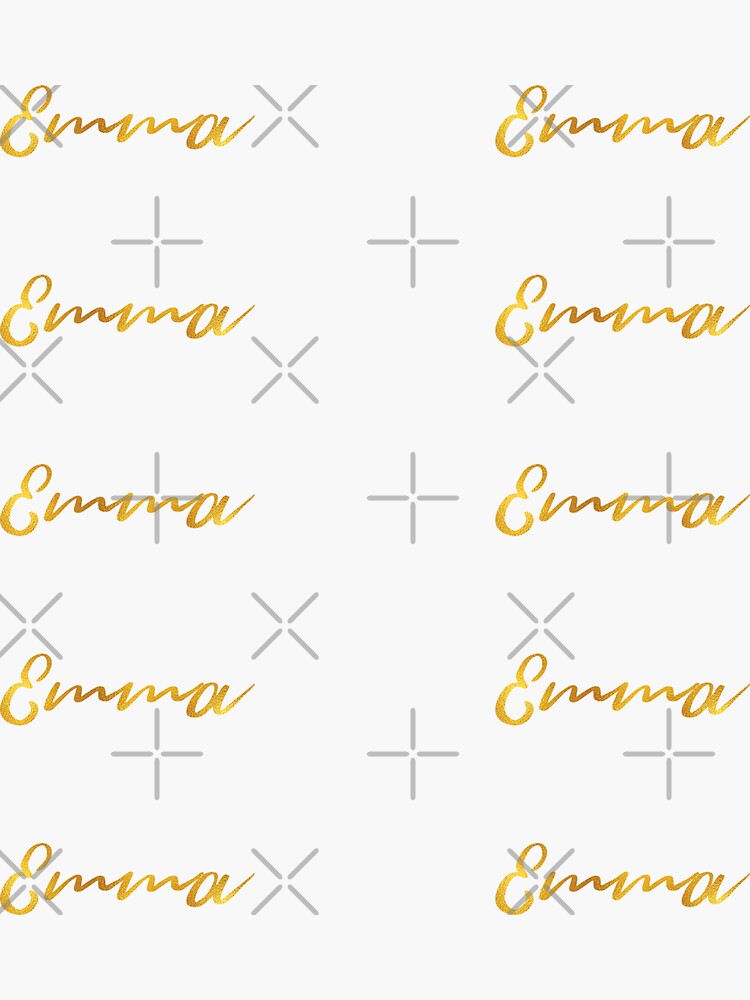"Emma Name Hand Lettering in Faux Gold Letters, Pack of 10" Sticker for ...
