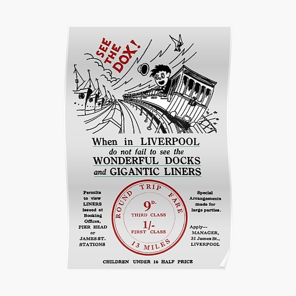 "LIVERPOOL DOCKS - TOURIST ADVERT" Poster for Sale by ThrowbackAds ...