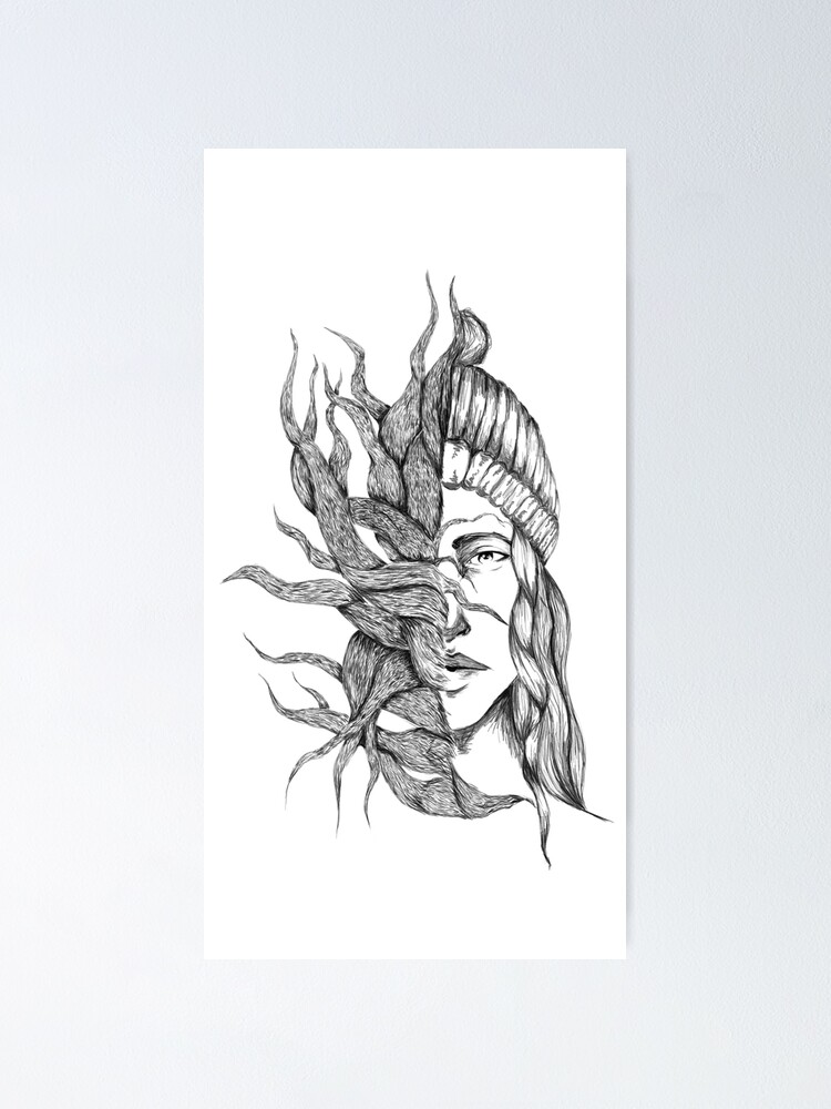 "Tree gal (no colour" Poster for Sale by CherryPrancer | Redbubble