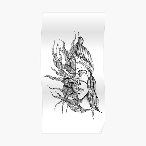 "Tree gal (no colour" Poster for Sale by CherryPrancer | Redbubble
