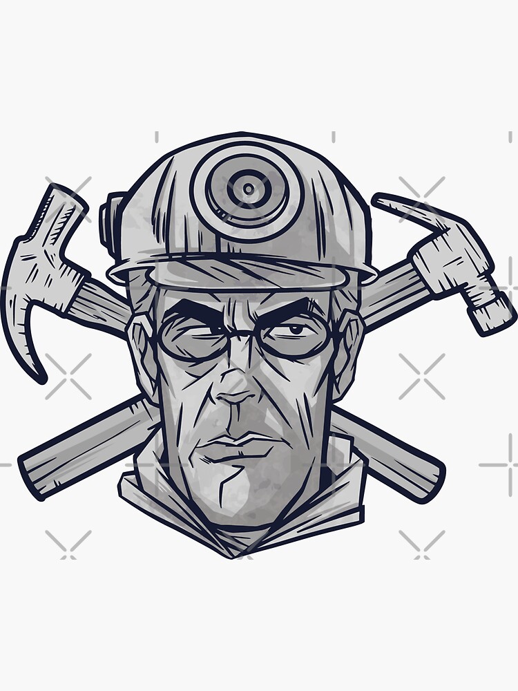 "Miner, mining" Sticker by DerSenat | Redbubble