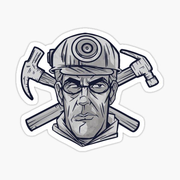"Miner, mining" Sticker by DerSenat | Redbubble