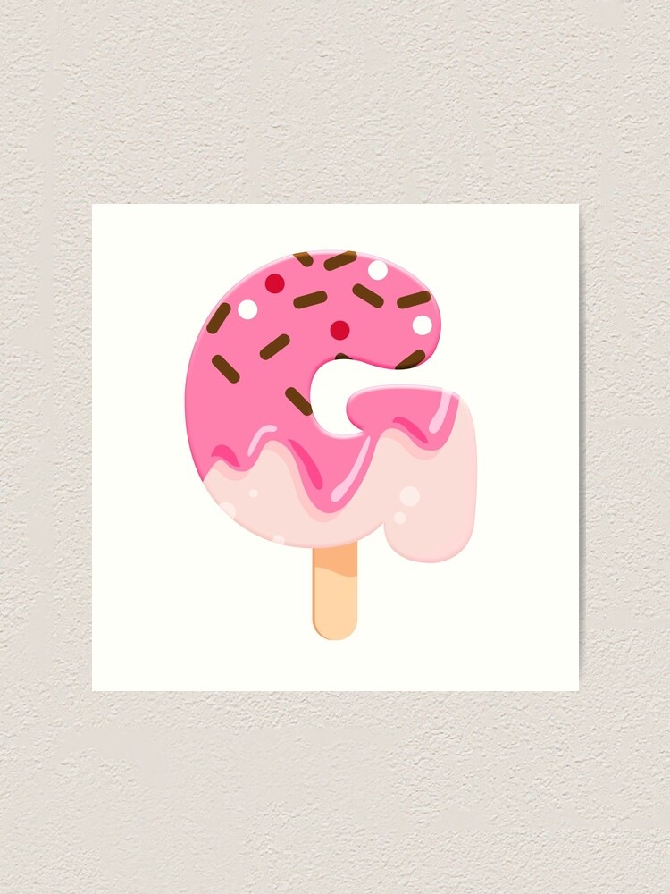 "Ice Cream Popsicle Stick Letter G" Art Print by Twentywundays | Redbubble
