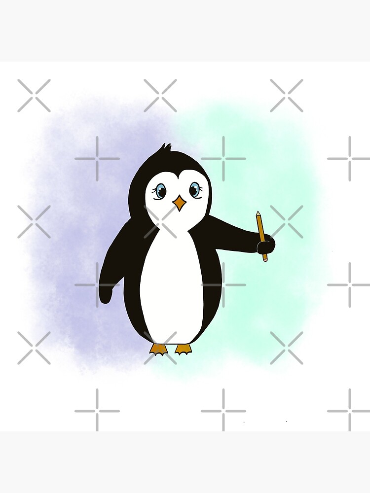 "Penguin blurry background pencil" Poster by DisegnoGifts | Redbubble