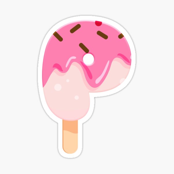"Ice Cream Popsicle Stick Letter P" Sticker by Twentywundays | Redbubble