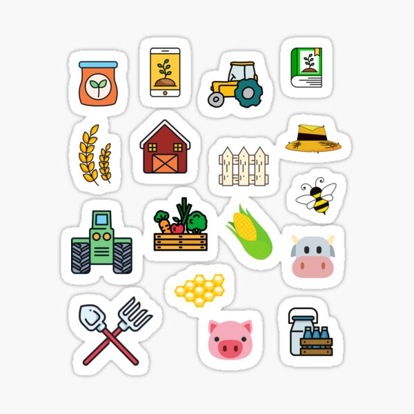 "Farming and agriculture " Sticker for Sale by MargheritaLidia | Redbubble