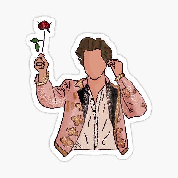 "Harry Styles Rose Suit Pink" Sticker for Sale by emmamarlene | Redbubble