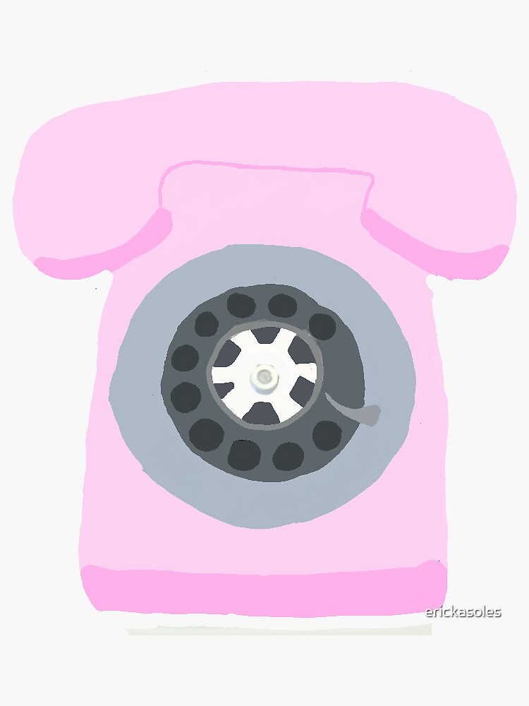 "pink rotary phone sticker" Sticker for Sale by erickasoles | Redbubble