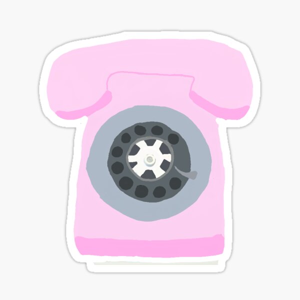 "pink rotary phone sticker" Sticker for Sale by erickasoles | Redbubble
