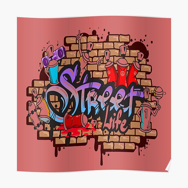 "Graffiti Street Art Pattern" Poster for Sale by bestoffers | Redbubble