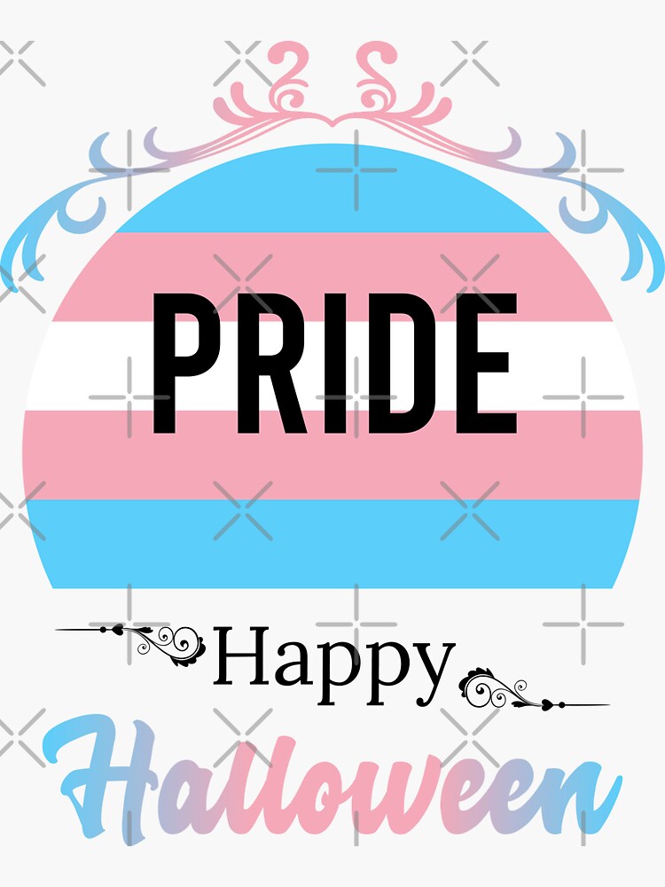 "Transsexual Pride Flag Halloween design for trans romantic" Sticker ...