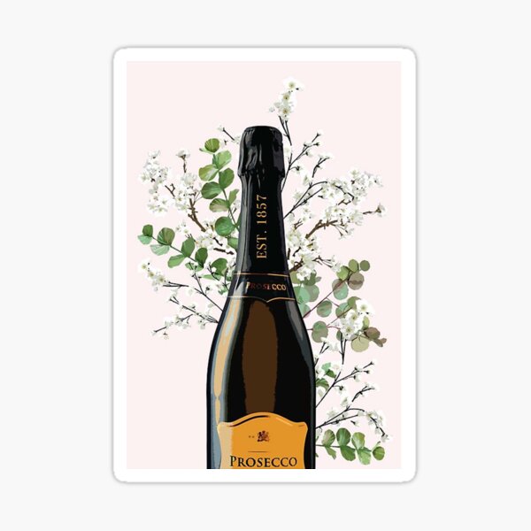 "Prosecco Artwork - " Sticker by kudumbadog | Redbubble