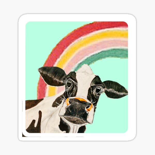 "Happy Cow" Sticker for Sale by NinaArtDesigns | Redbubble