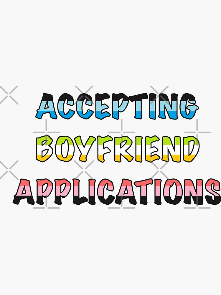 "Accepting Boyfriend Applications-Queer Flag" Sticker by artwork-of-krb | Redbubble