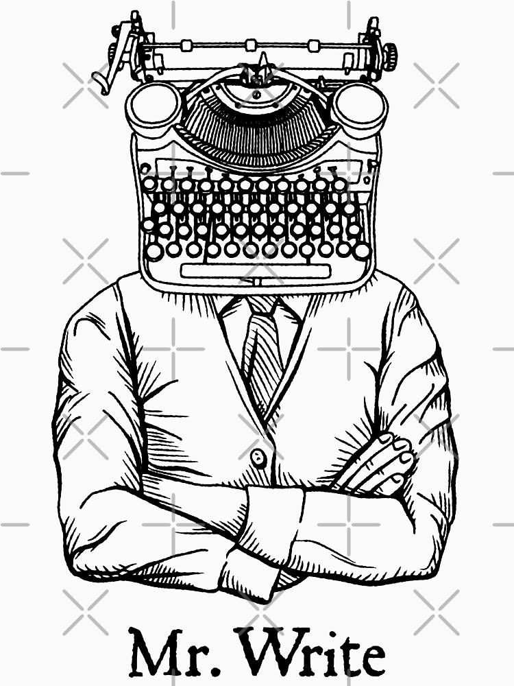 "Mr. Write Author Writer Vintage Typewriter Funny Word Pun" T-shirt by ...