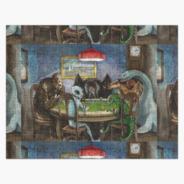 "Cryptids playing poker" Jigsaw Puzzle for Sale by prunstedler | Redbubble