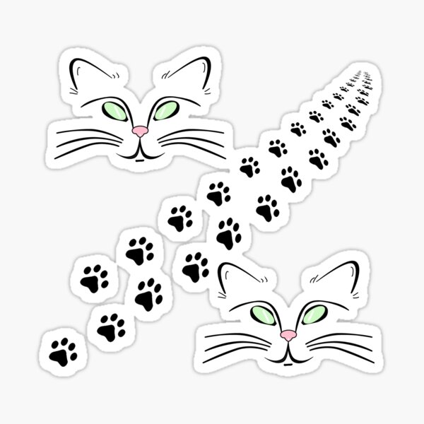 "Cat Tracks Face Off" Sticker by JohnHaldane | Redbubble