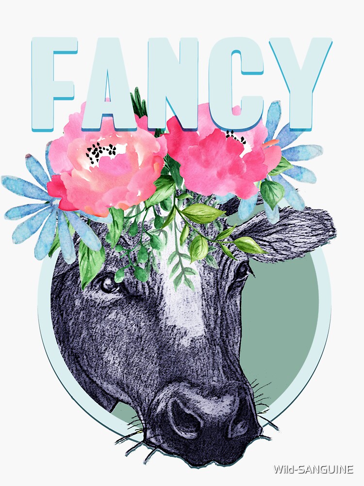 "FANCY COW" Sticker for Sale by Wild-SANGUINE | Redbubble