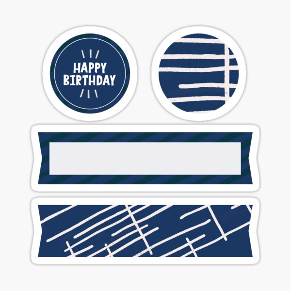 "Gift for him decoration set with HAPPY BIRTHDAY label" Sticker for ...