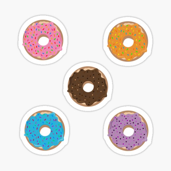 "Donut sticker pack" Sticker for Sale by Inspiredbydavie | Redbubble