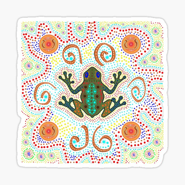 "Aboriginal Art Frog" Sticker for Sale by iamhewho | Redbubble