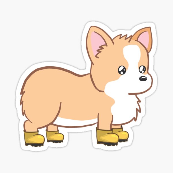 "Corgi - Rubber Rain Boots" Sticker for Sale by jenartfart | Redbubble