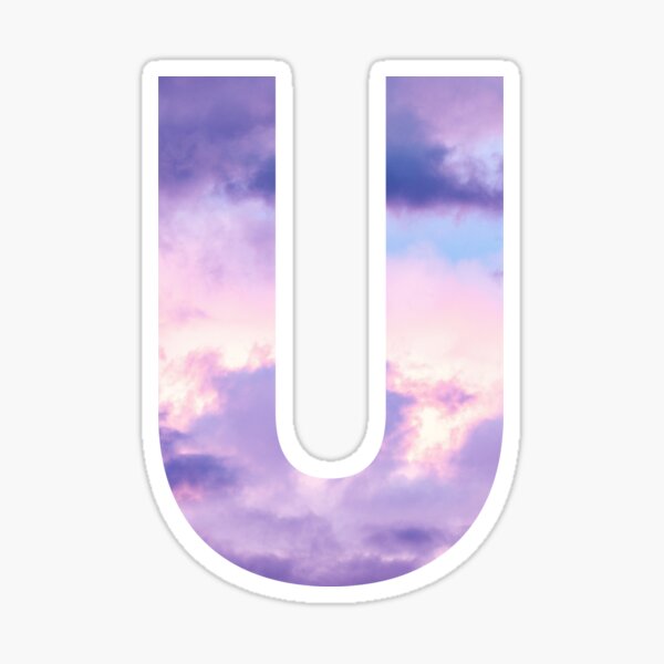 " letter u purple and pink cloud " Sticker for Sale by AGDesignstore ...