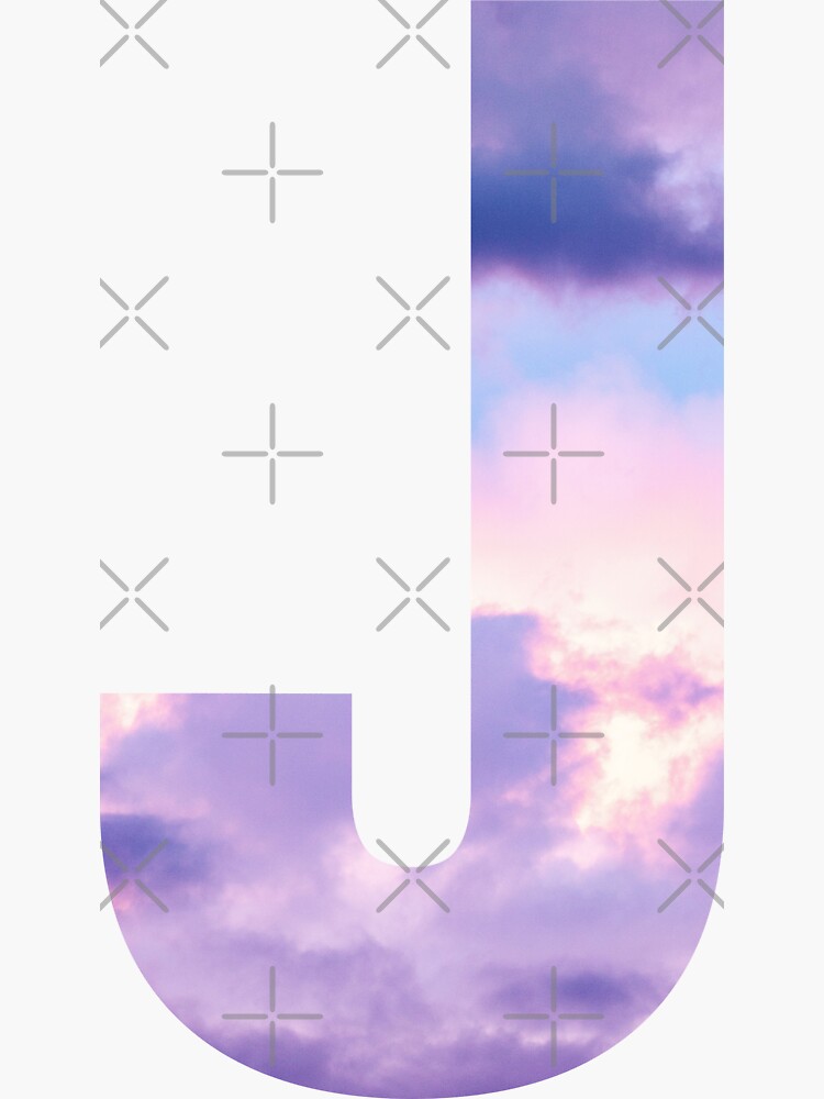 Pegatina «letra j nube morada y rosa» de AGDesignstore | Redbubble