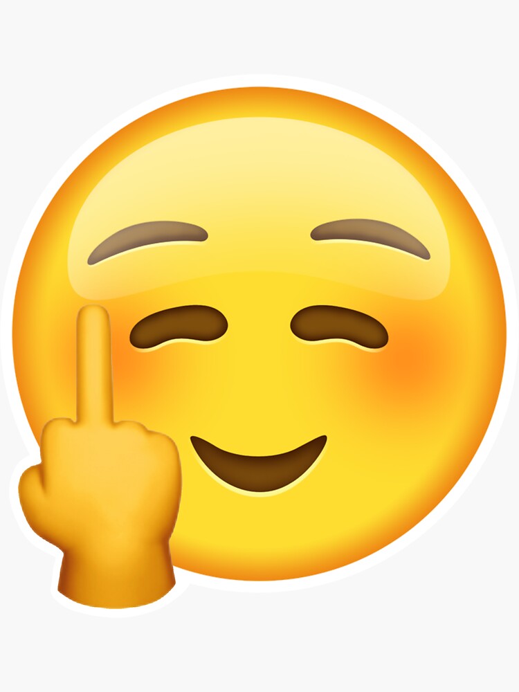 "smiley middle finger secret emoji" Sticker for Sale by a-taylor16 ...