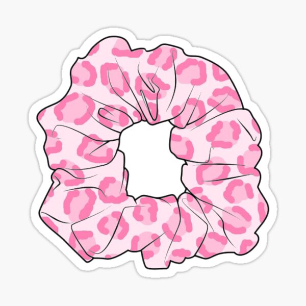 "Pink cheetah print scrunchie " Sticker for Sale by linnystickers ...