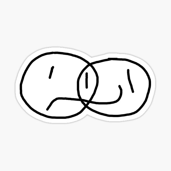 "sad happy happy sad " Sticker by PongoBCN | Redbubble