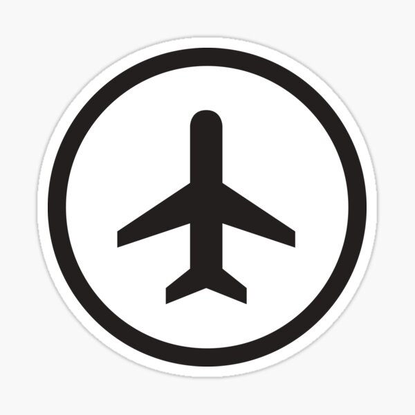 "Simple Airplane (Aircraft, Plane) / Airport Sign" Sticker for Sale by ...