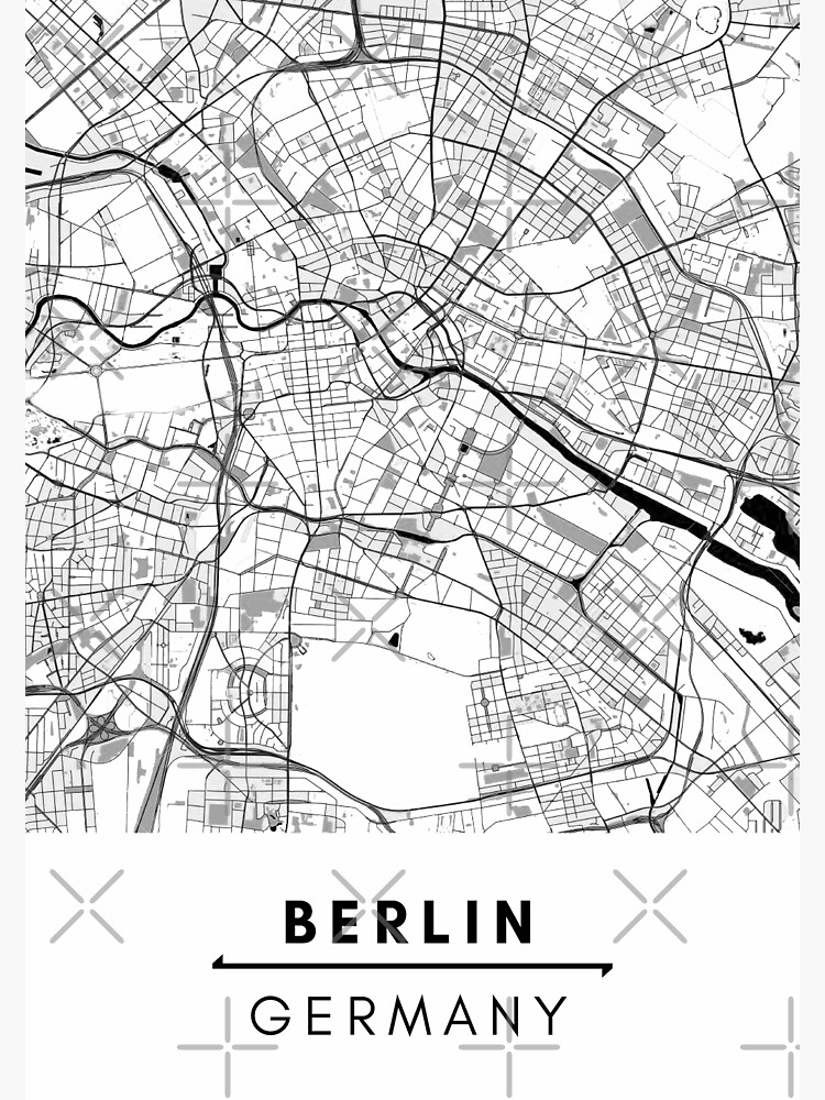 "Berlin Black and White Map" Photographic Print for Sale by creative ...