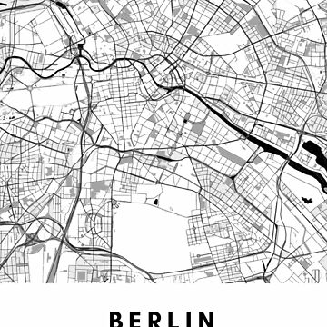 "Berlin Black and White Map" Photographic Print for Sale by creative ...